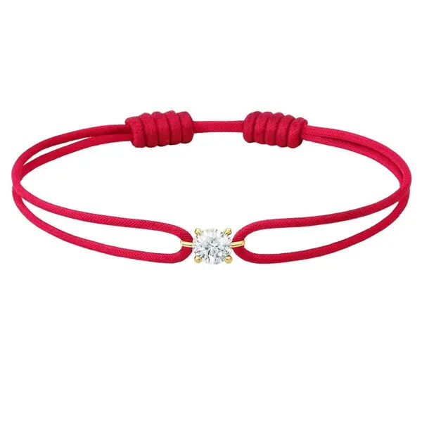 DYAMKA Diamond Cord Bracelet - Red/gold