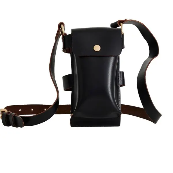VIDA VIDA Leather Water Bottle And Phone Holder - Black