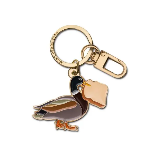 MAKE HEADS TURN Lucky Duck Keychain & Bag Charm - Gold/green/brown