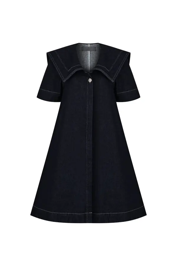 GOC DENIM Mini Dress With Sailor Collar