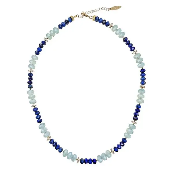 FARRA Lapis And Opal Beaded Necklace - Blue