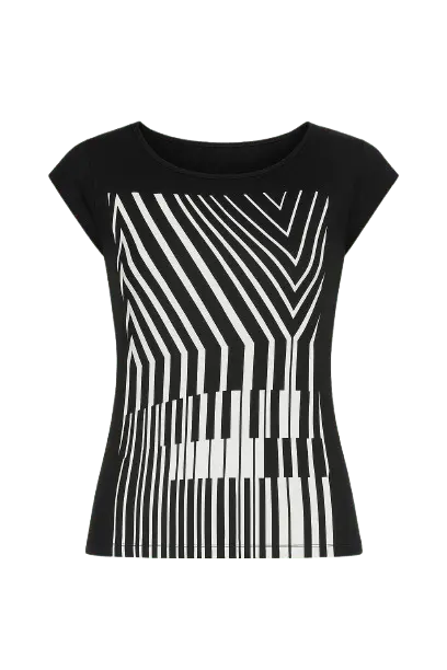 CONQUISTA Geometric Print Top