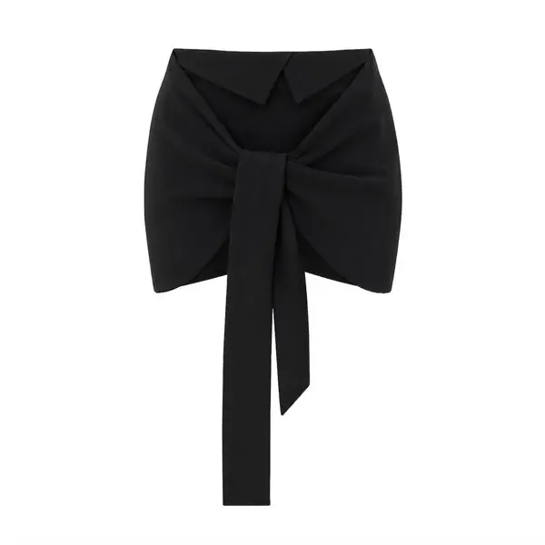 SALTEYE STUDIO Blazer Wrap Mini Skirt - Black