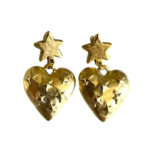 SCCOLLECTION Stella Star And Heart Stud Earrings - Gold