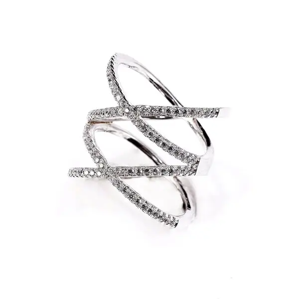 MINERALGEMS ✩ STUDIO Double Cross Ring With Cubic Zirconia