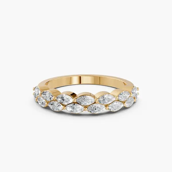 AYA FINE JEWELRY Marquise Lab Grown Diamond Half Eternity Ring In 10k Gold - Yellow