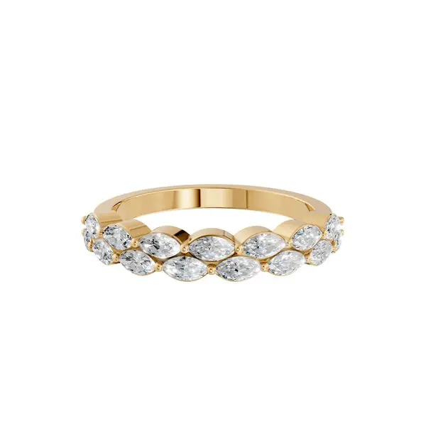 AYA FINE JEWELRY Marquise Lab Grown Diamond Half Eternity Ring In 10k Gold - Yellow