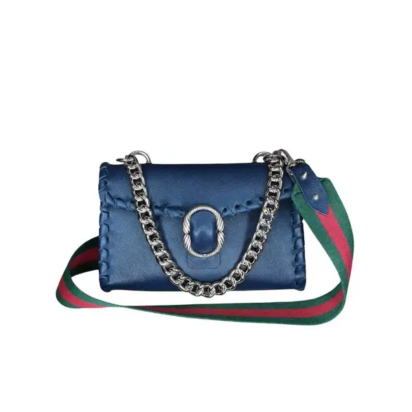 RUJ HERITAGE Saffiano Calfskin Mini Shoulder Bag - Blue