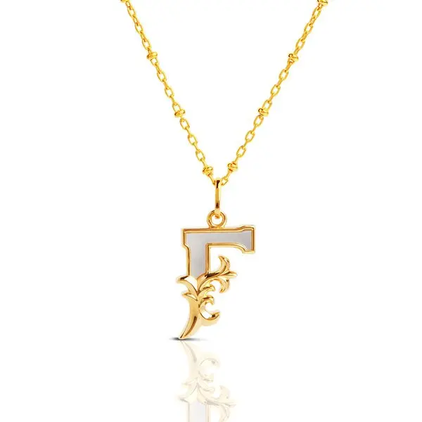 KASUN LONDON Plated Initial Pendant Necklace - Gold
