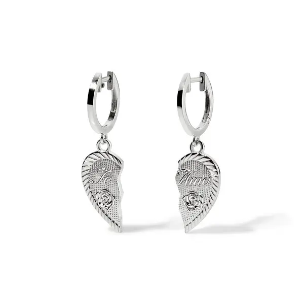 DÉCLARER Te Amo Sterling Huggie Earrings - Silver