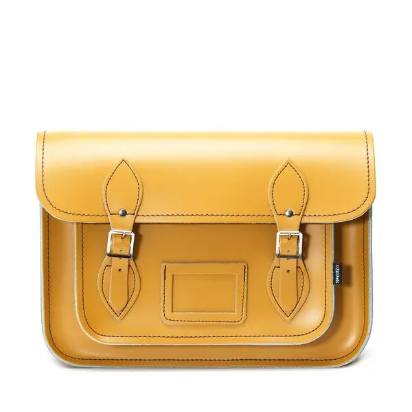 ZATCHELS Handmade Leather Large Satchel - Yellow
