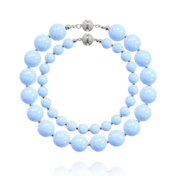 SAULE LABEL Siena Duo Beaded Necklaces - Blue