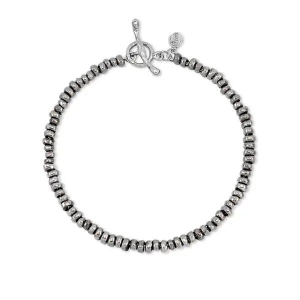 DOWER & HALL Signature Nugget Sterling Silver Bracelet - Black