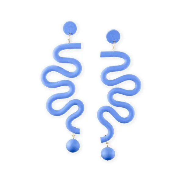 BY CHAVELLI Tube Squiggles Dangle Earrings - Blue