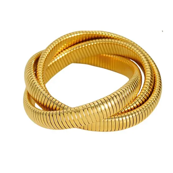 OLIVIA LE Stretch Cobra Layered Bracelet - Gold