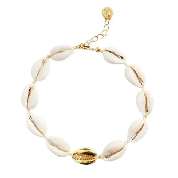 ADRIANA PAPPAS DESIGNS Single Mini Shell Anklet - White