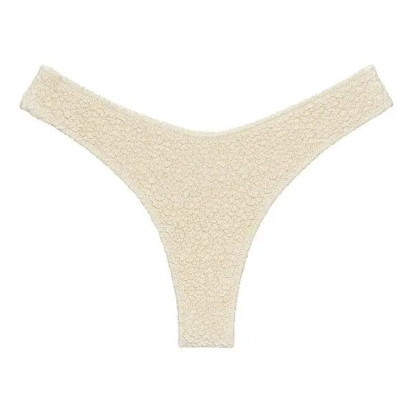 MONTCE Textured Bikini Bottom With Zig-zag Stitch - Brown