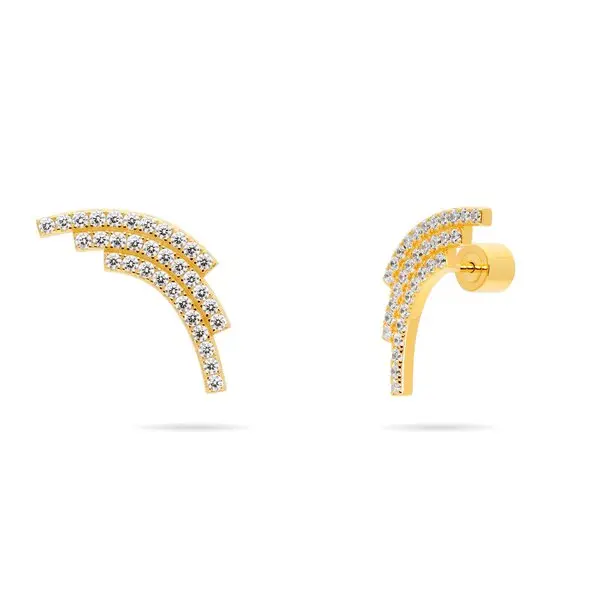MEULIEN Sequenced Arc Drop Earrings - Gold