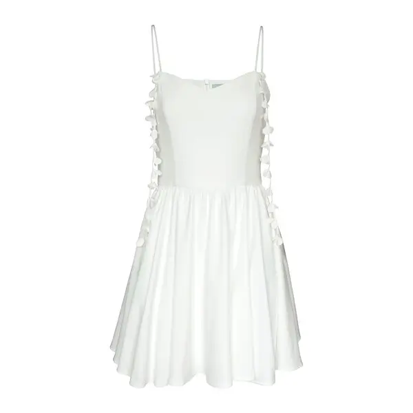2KSTYLE Aceliani Occasion Bustier Floral Embellished Mini Dress - White