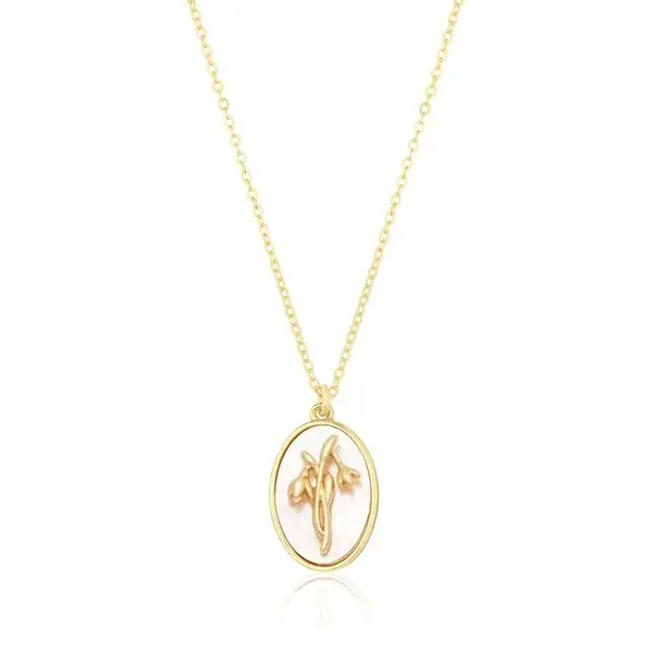 SET & STONES Katrina February Birth Flower Necklace - Gold/white