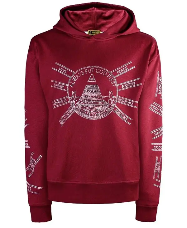 MIRACLES MANIFESTER Rhinestone Embellished Hoodie