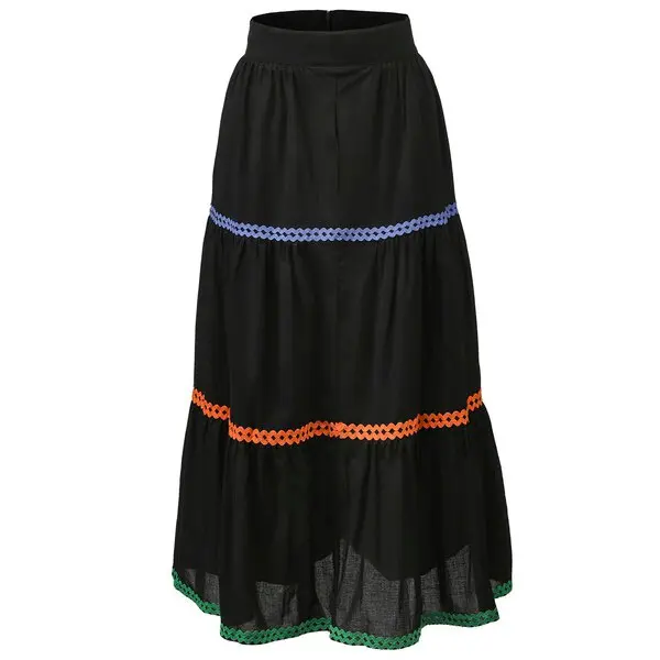 SMART AND JOY Tiered Ruffle Flared Skirt