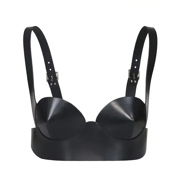 HAUTE CUIR Desie Leather Bustier - Black