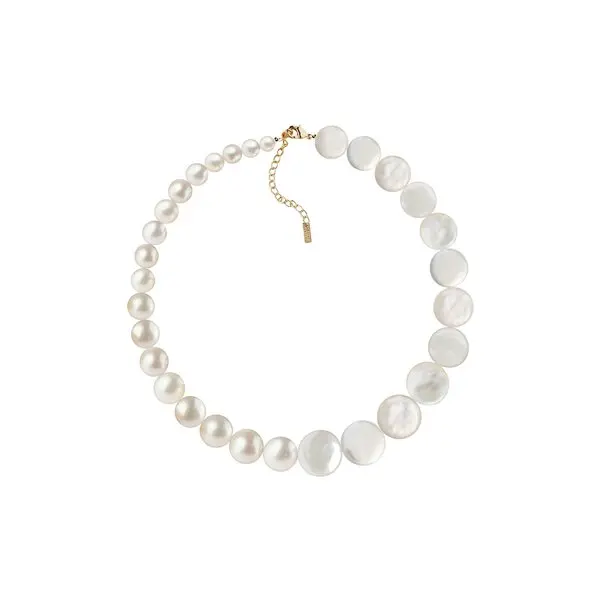 ADRIANA PAPPAS DESIGNS Audrey Pearl Necklace - Yellow