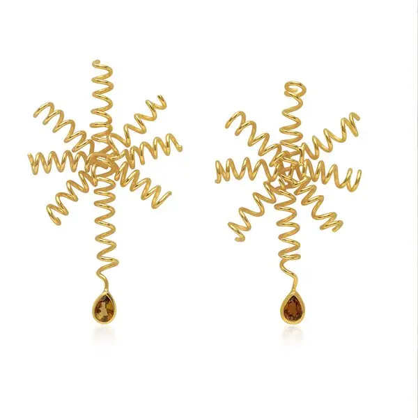 ARMATURE Starfish Tourmaline Earrings - Yellow