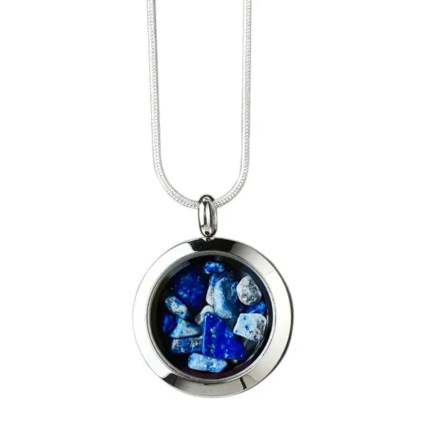 MY LITTLE NATURE Lapis Lazuli Gemstone Necklace - Silver/blue