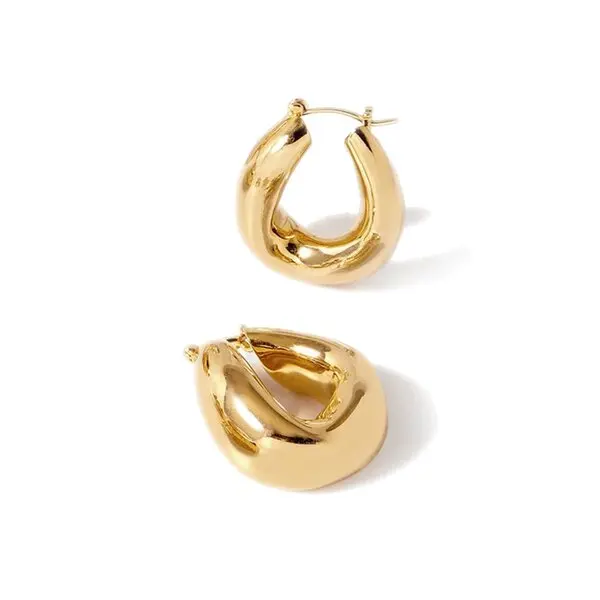 POTOSKA Falin Midi Hoop Earrings - Gold