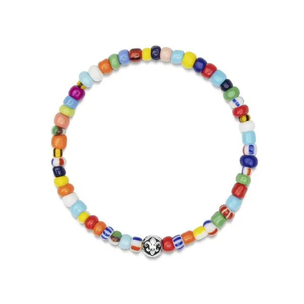 NIALAYA JEWELRY Beaded Wristband With Sterling Silver - Gray