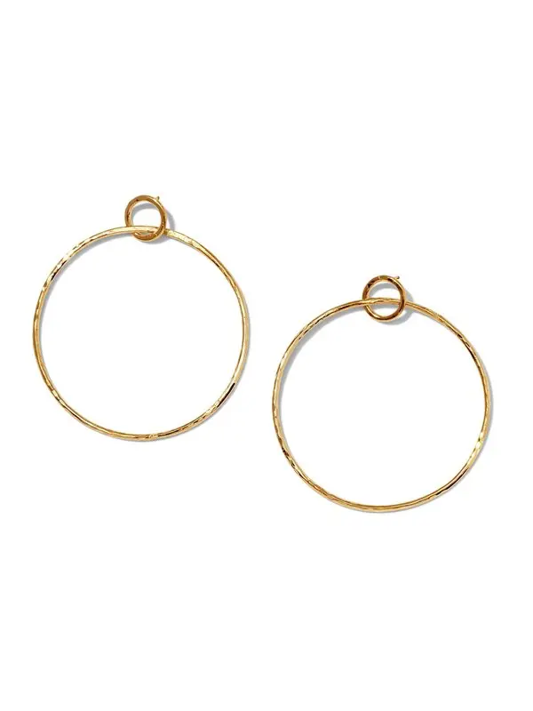 JAREDJAMIN Ellen Medium Textured Hoop Earrings - Gold
