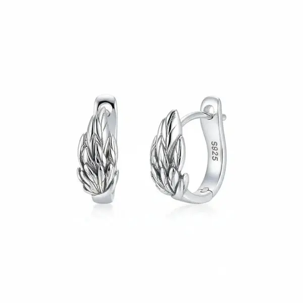 ANGEL BAROCCO Angel Wing Hoop Earrings - Silver