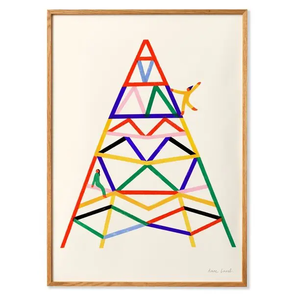 PAPER COLLECTIVE White / Red Escalader Art Print - White/red
