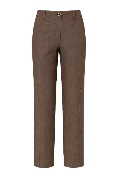 CONQUISTA Straight Leg Linen Pants