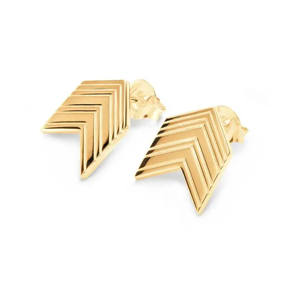 LUCY QUARTERMAINE Arrow Stud Earrings In Vermeil - Gold