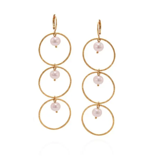 JAREDJAMIN Pearl Dangle Earrings - Gold