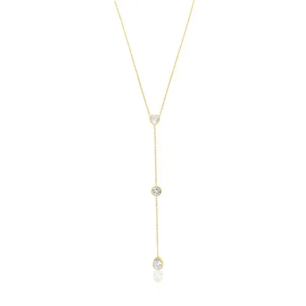 SHYMI Fancy Shape Lariat Necklace - Gold