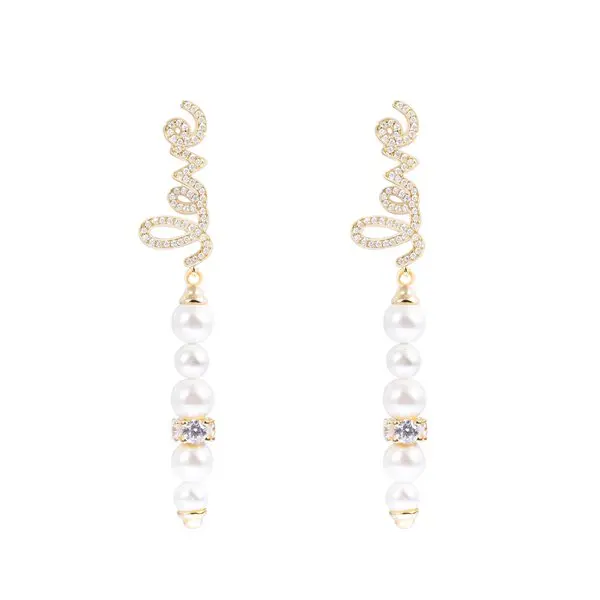 Arte Madrid Artē Madrid Love Pearl Dangle Earrings - White