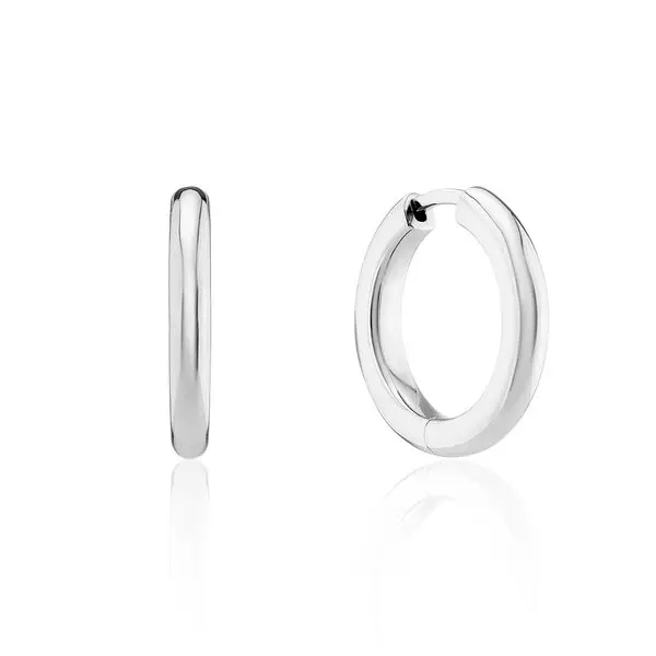 AUREE JEWELLERY Fernshaw Large Huggie Hoop Earrings - Silver