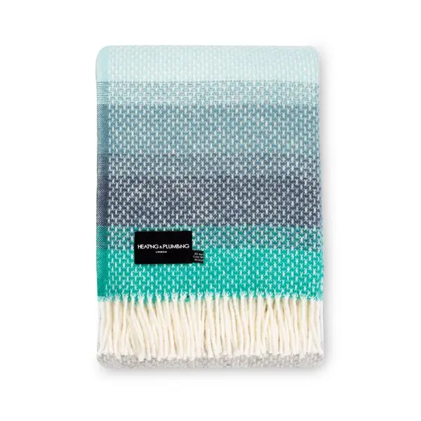 HEATING & PLUMBING LONDON Super Fluffy Pure New Wool Blanket - Blue