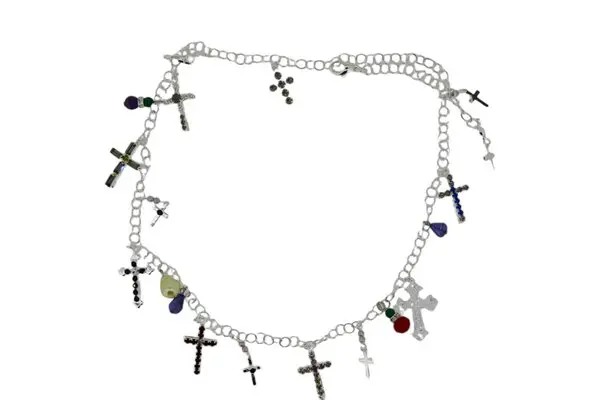 VICKISARGE Silver Sin Charm Necklace - Black/silver