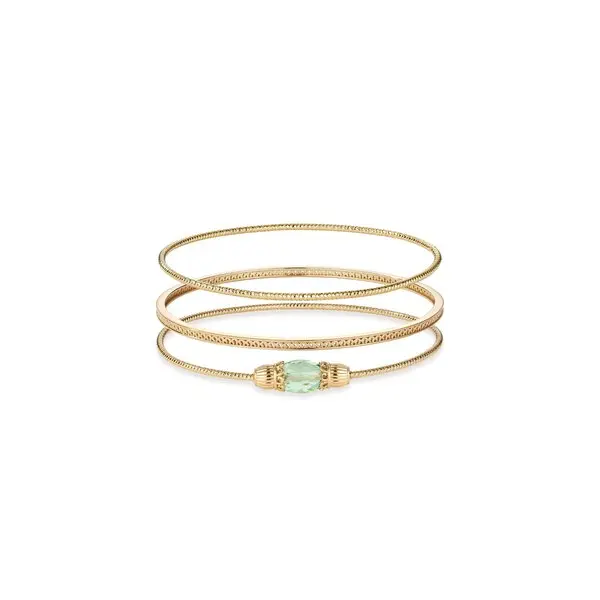 RETRO CHIC Nut Fairy Gold-plated Bracelet Set - Gold/green