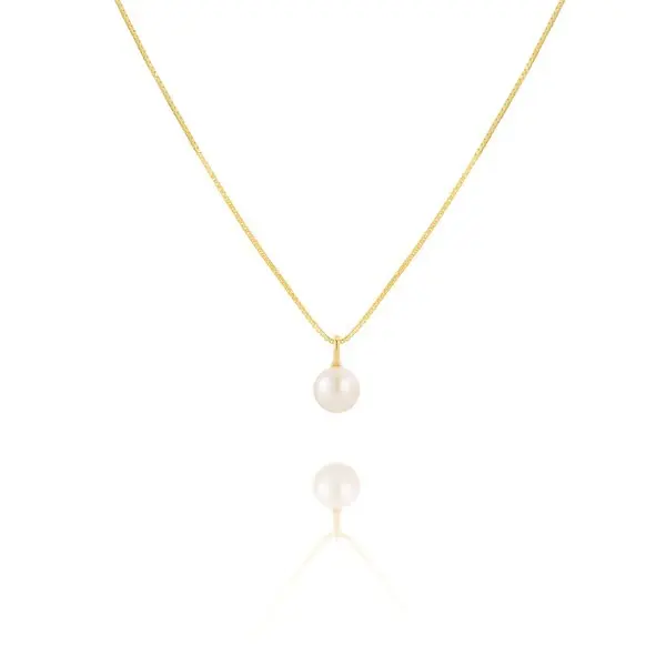ARCTIC FOX & CO. Single Pearl Chain Necklace - Gold