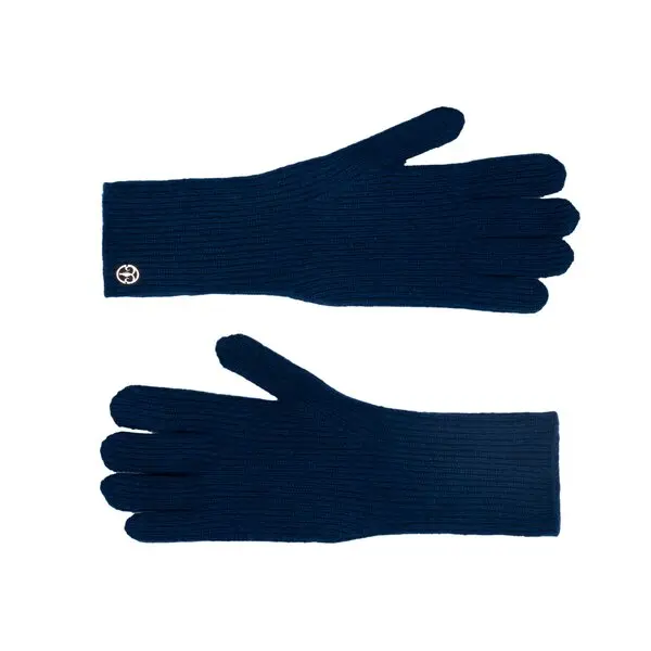 BEL CASHMERE Cashmere Ribbed Gloves - Blue