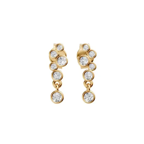 AYA FINE JEWELRY 0.24 Ctw Round Lab Diamond Cluster Drop Earrings In 14k Gold - Yellow