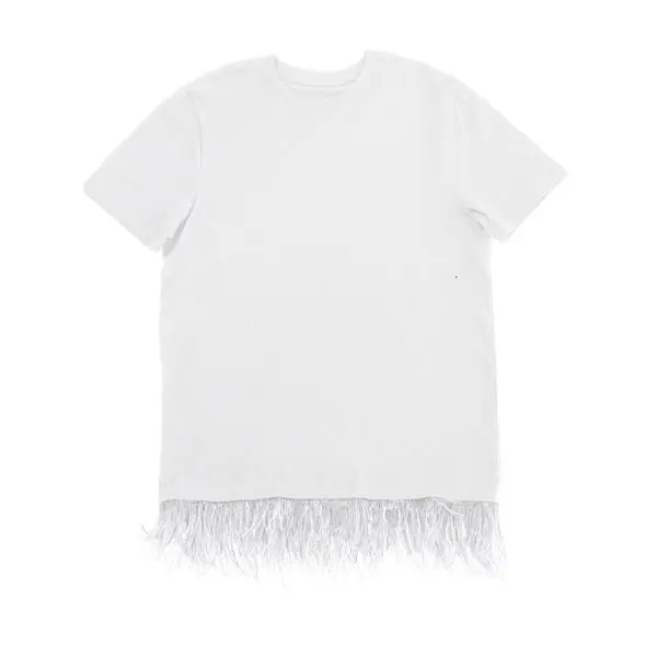 Baé Special Moments T-shirt Dress With Feathers - White