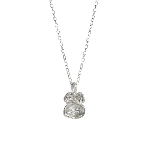 CLAIRE HILL DESIGNS White Topaz Lichen Pendant Necklace - Silver