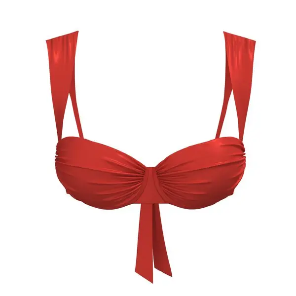 BLACKBOUGH SWIM Claire Ruched Underwire Bikini Top - Red